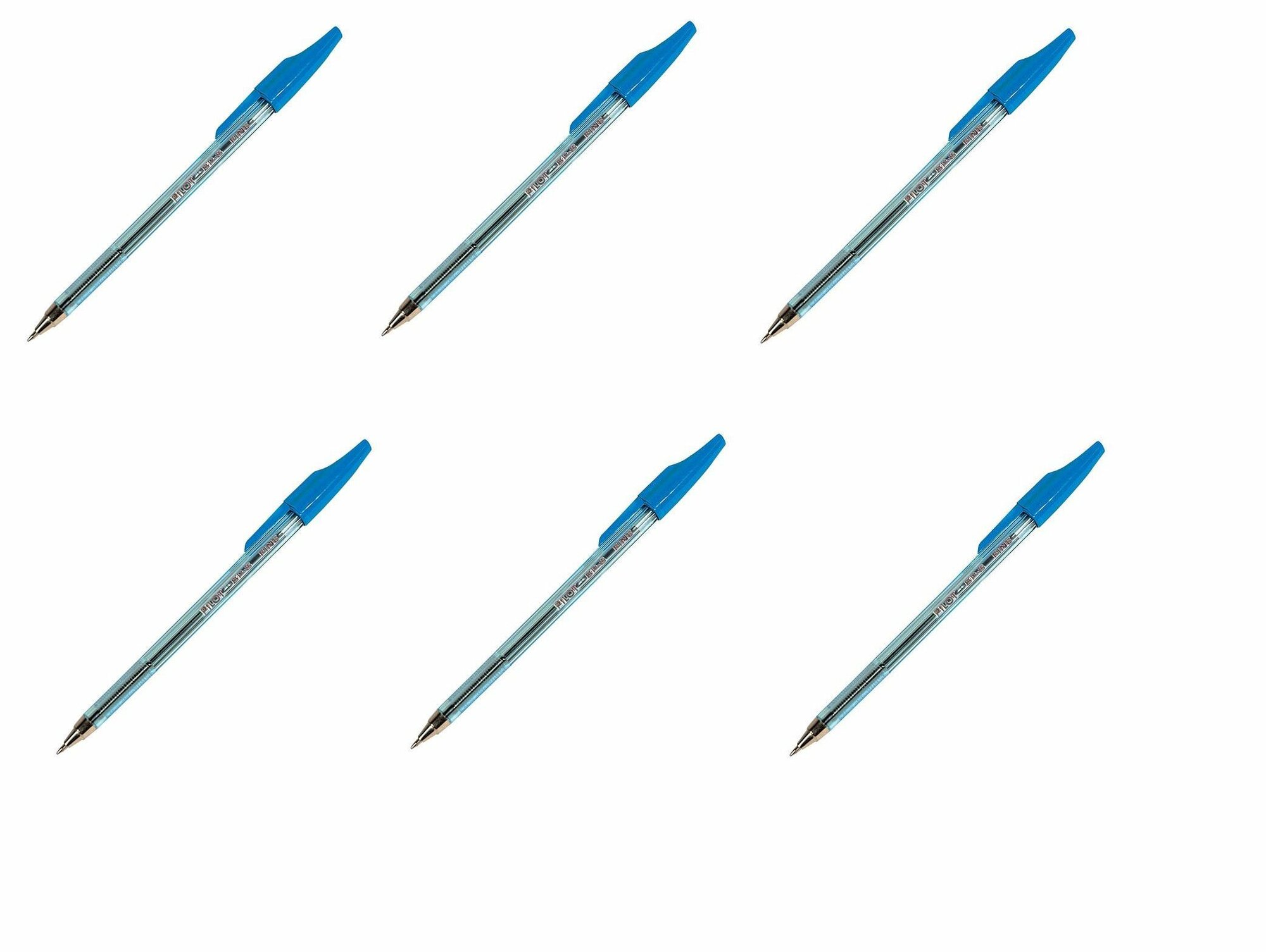 Pilot Ручка шариковая BP, синий, 0,7 мм, шестигранный корпус, 6 шт