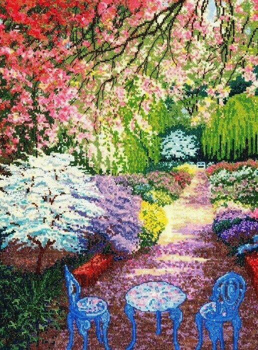 Набор для вышивания Candamar #52404 Вишни в цвету, Счетный крест, 40.6 x 30.5 см