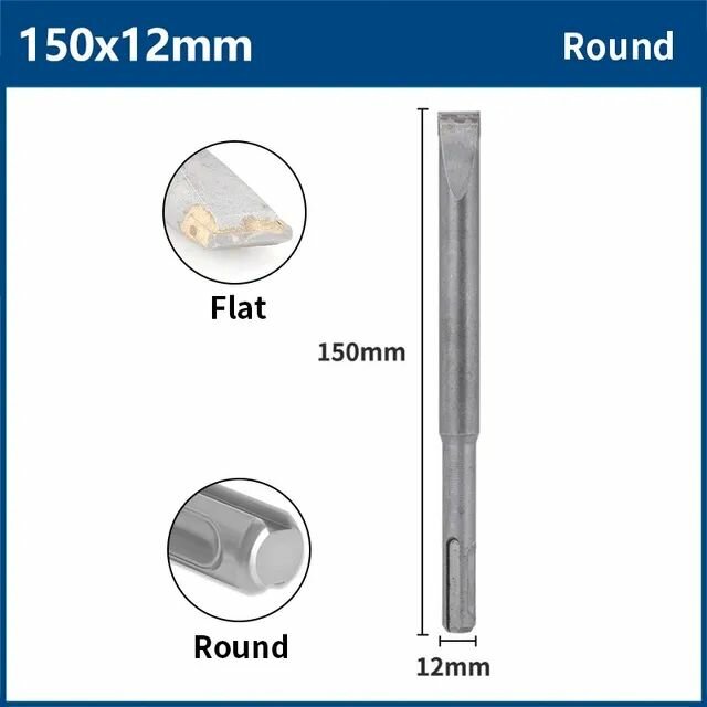 Зубило пикообразное XCAN для перфоратора, хвостовик SDS-Plus, 12х150 мм