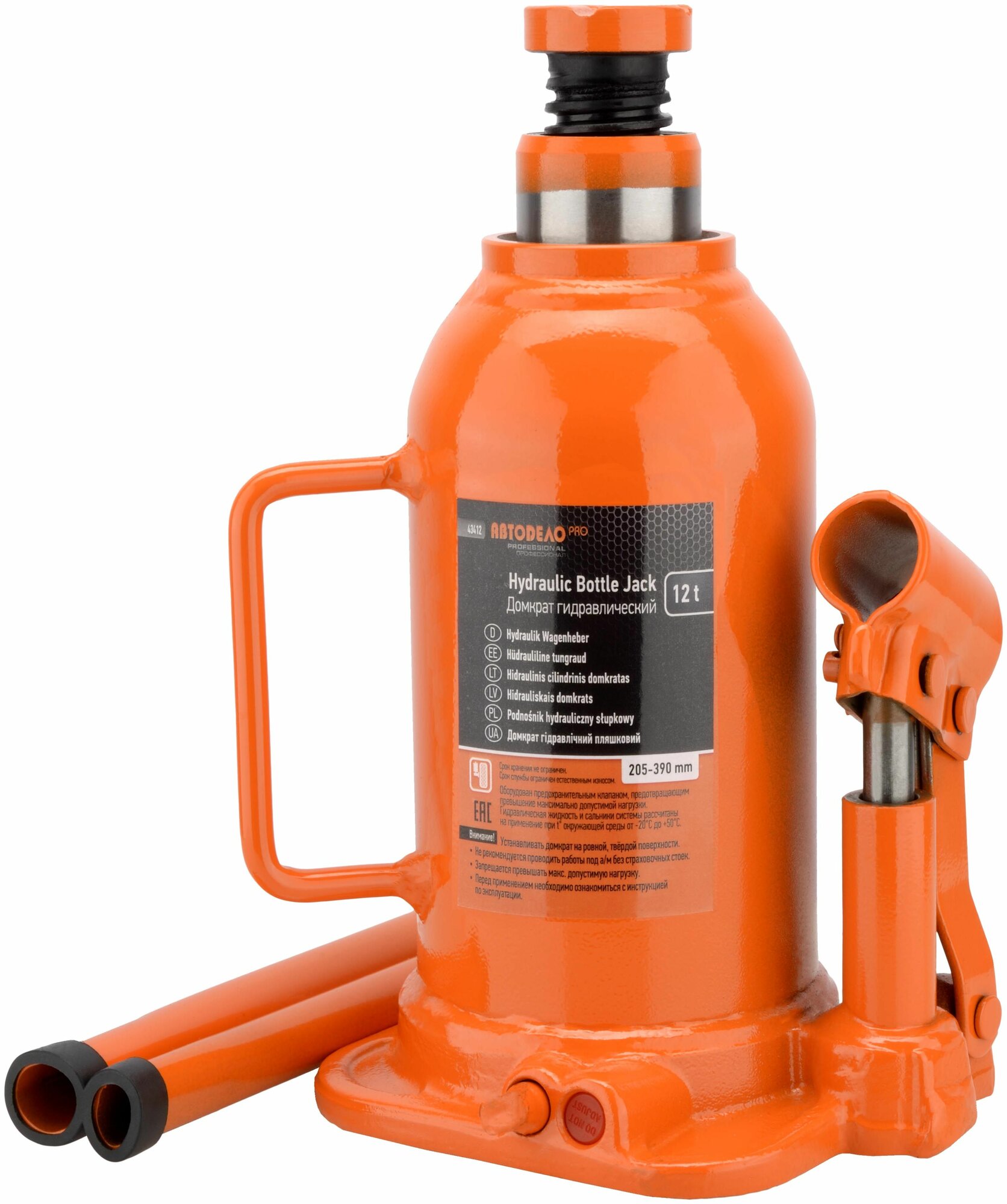 Домкрат гидравлический 12.0 т (205-390 мм) АвтоDело Professional