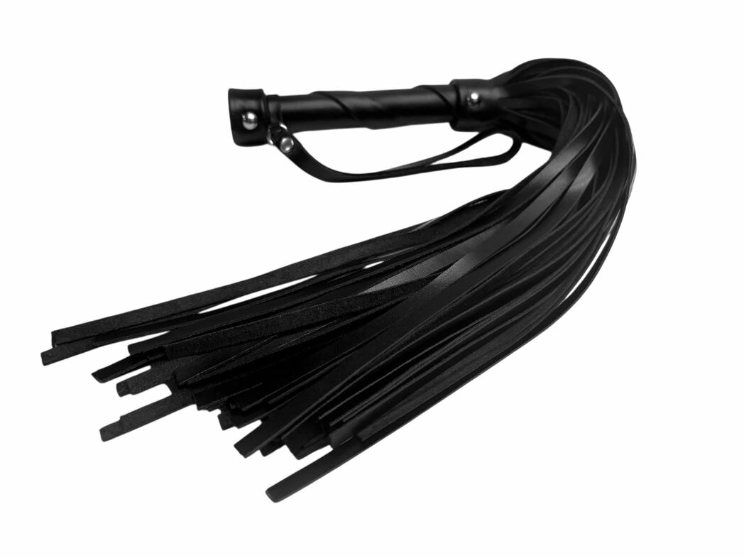 Черная кожаная плеть Gothic charm - 54 см,54 см, черный, натуральная кожа, Унисекс, BDSM, садо-мазо товары