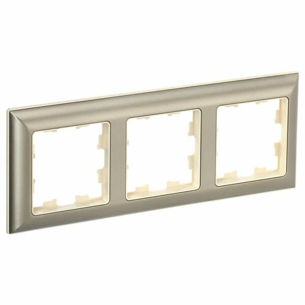 Рамка пластик 3 поста IEK BRITE BR-M32-12-3-K10 РУ-3-Бр бежевый/шампань