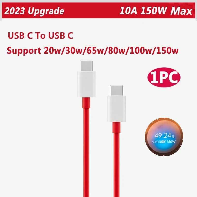Оригинальный Кабель USB Type-C Oneplus Supervooc Warp Charge 150W 100W 80W 1.5m, usb c to c cable