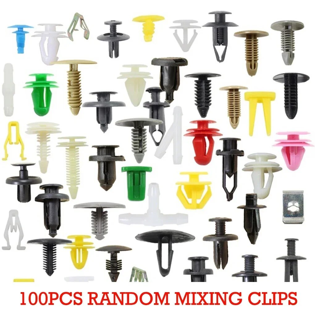 100шт. Автомобильные зажимы, клипсы, крепления, заклепки, Random