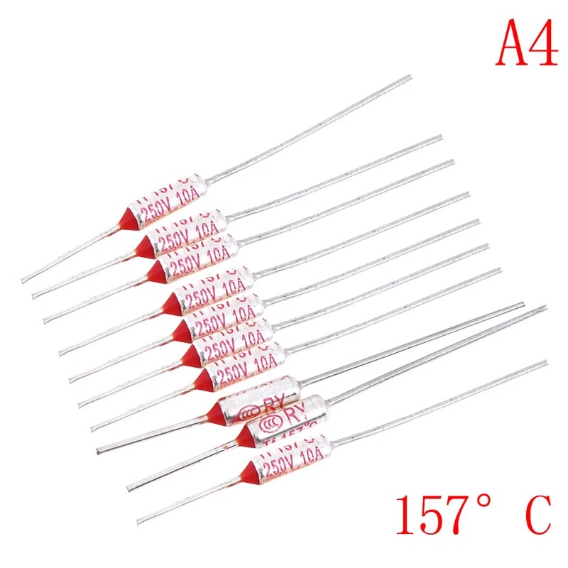 JETTING Термопредохранители 10 шт 95°C/133°C/145°C/157°C/172°C/184°C/192°C/200°C/216°C/240°C A4