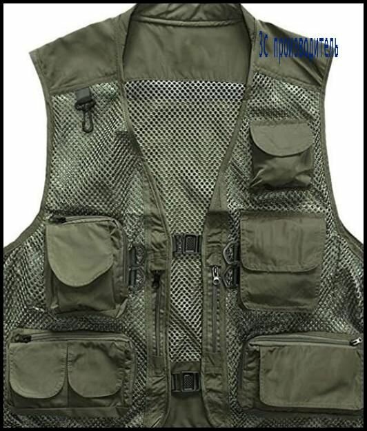 Летний открытый мужской сетчатый рыболовный жилет с несколькими карманами