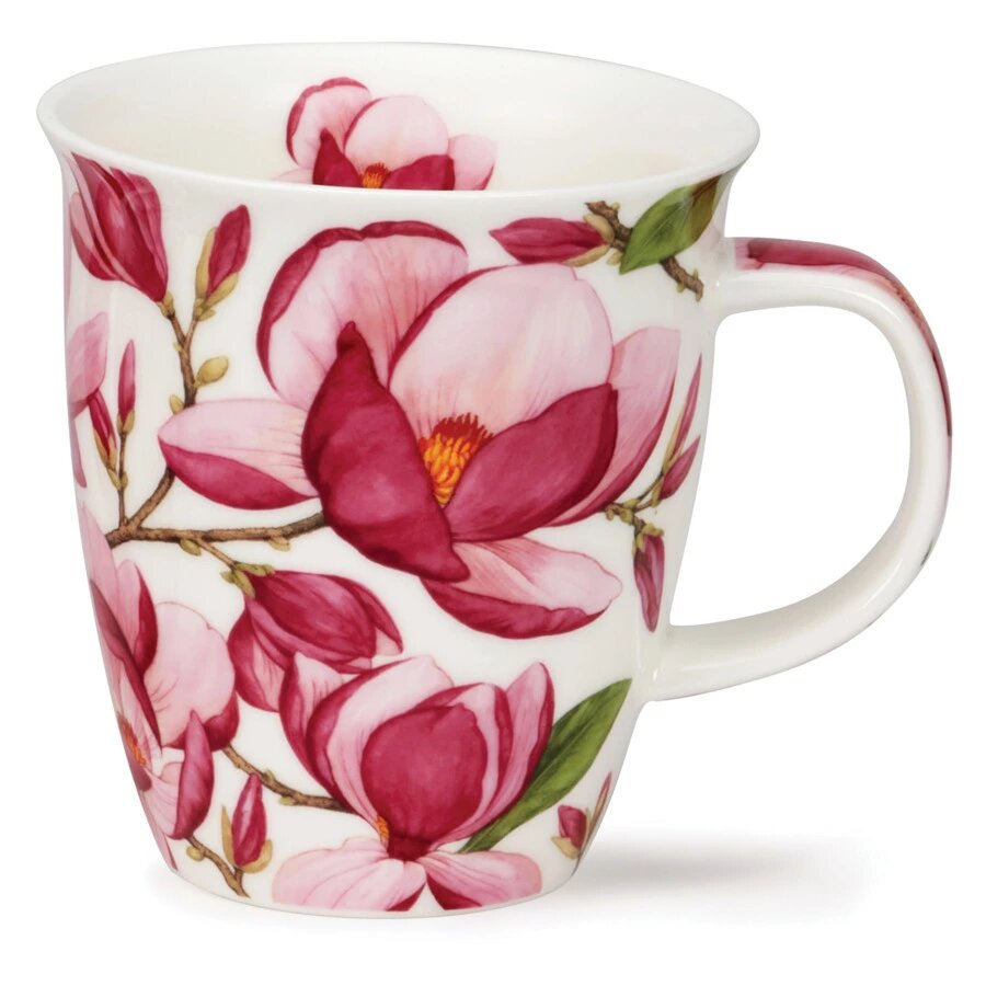 Кружка Dunoon Магнолия темно-розовая Невис 480 мл, фарфор костяной