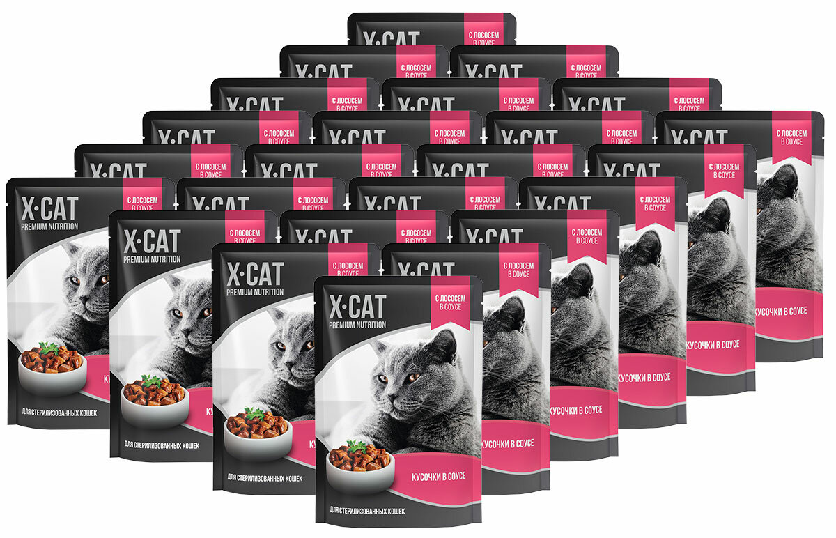 Корм влажный X-CAT для взрослых кошек, паштет с курицей, 100 г х 4 шт
