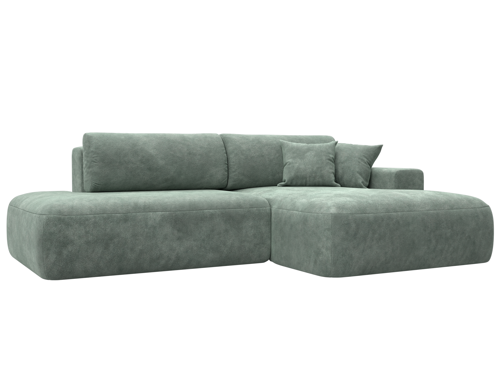 Диван угловой Лига-036 НПБ Модерн правый угол, велюр BRUT 08 зеленый