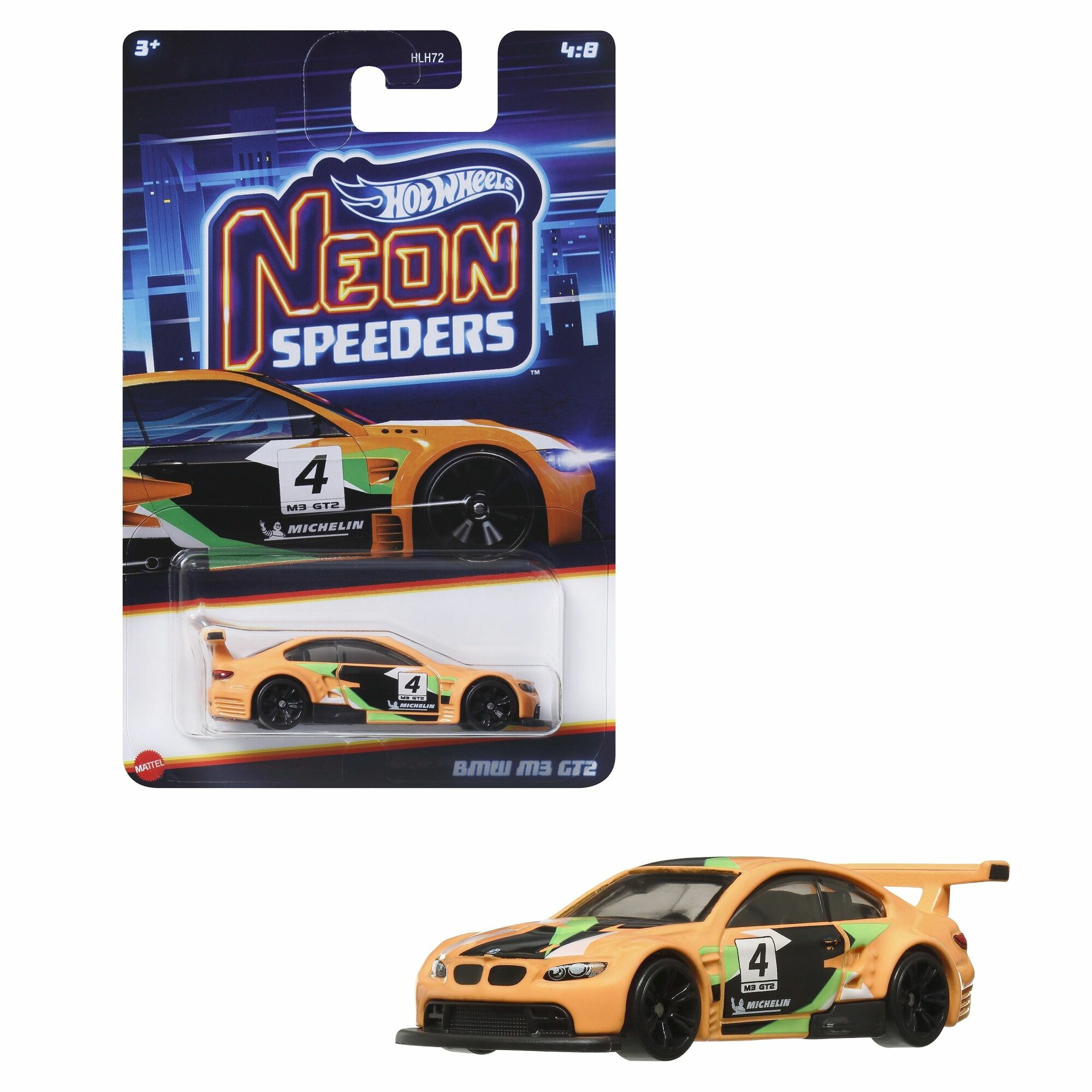 Машинка Hot Wheels Neon Speeders HRW78 BMW M3 GT2 4/8 2024