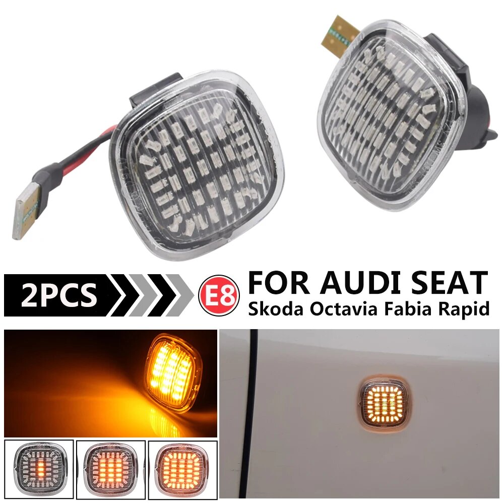 Для Skoda Fabia Octavia Mk1 Mk2 Roomster Rapid NH3 светодиодный динамический Dynamic Crystal