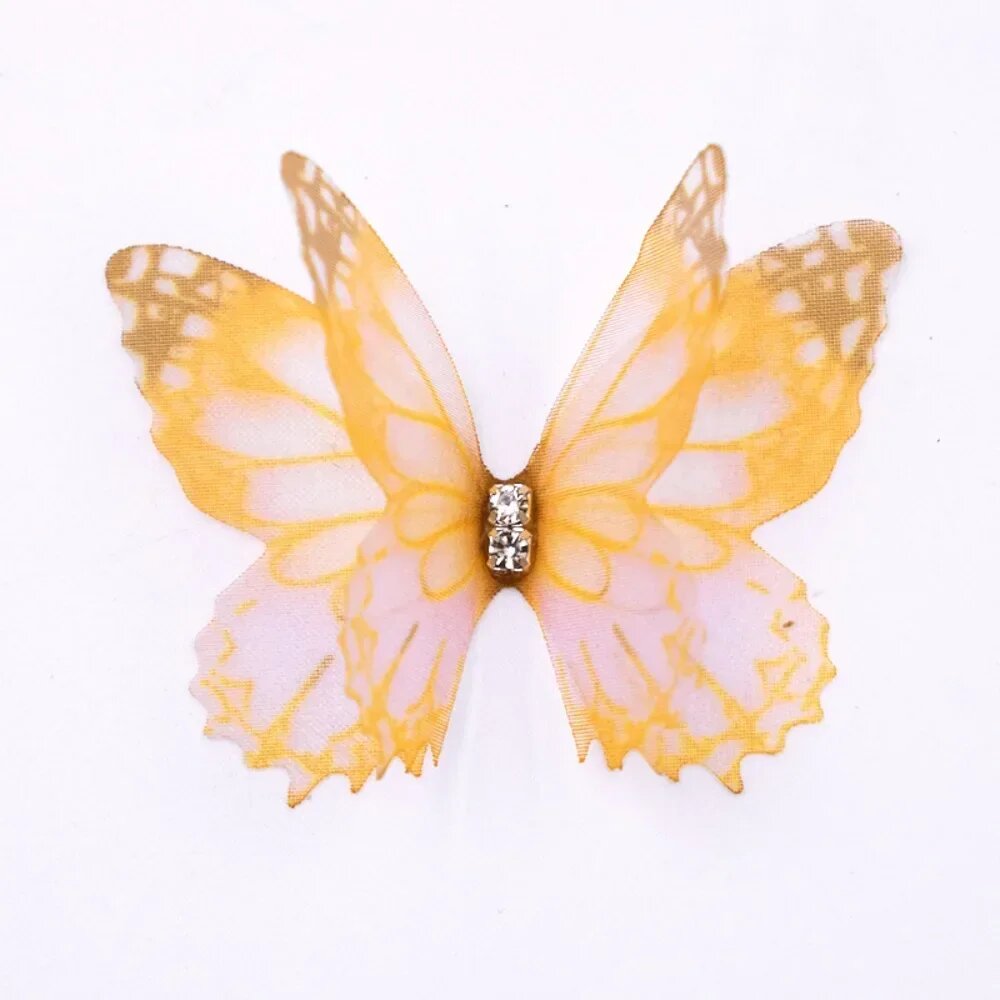 50 шт. Аппликации бабочки из органзы 06-2
