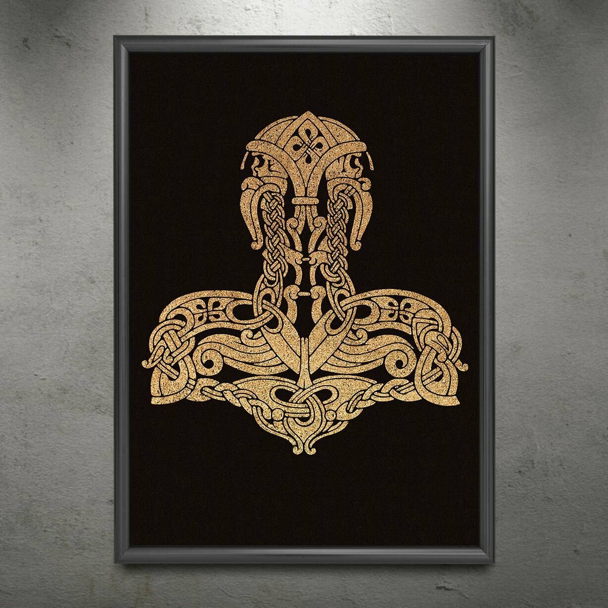 Постер интерьерный Молот Тора. Скандинавские мифы