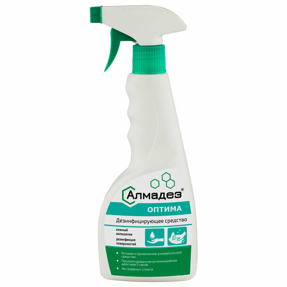 Антисептик для рук и поверхностей бесспиртовой с распылителем 500 мл, алмадез-оптима, дезинфицирующий, жидкость, АО-543, 609551