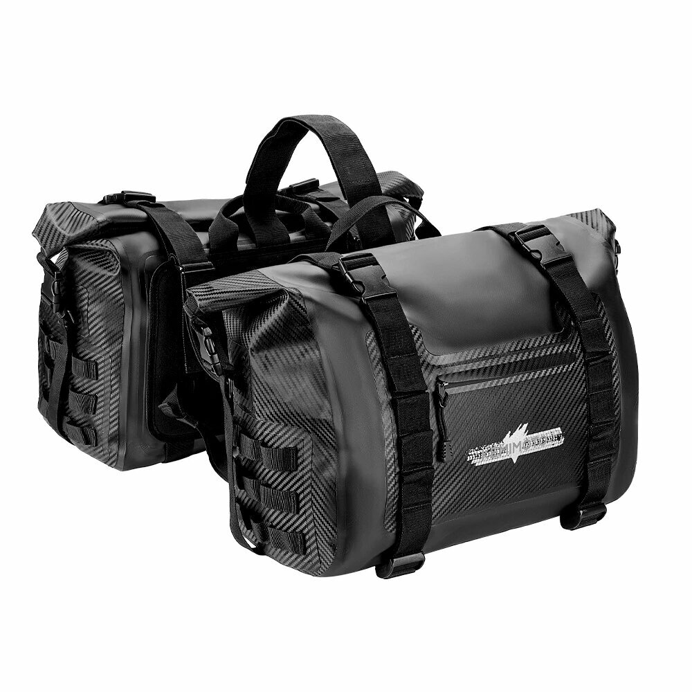 50л мотоциклетная седельная сумка 2 шт. 25л водонепроницаемые боковые седельные сумки туристический уличный велосипед ADV мотокросс дорожная сумка для багажа сумки 2pcs 25L Black