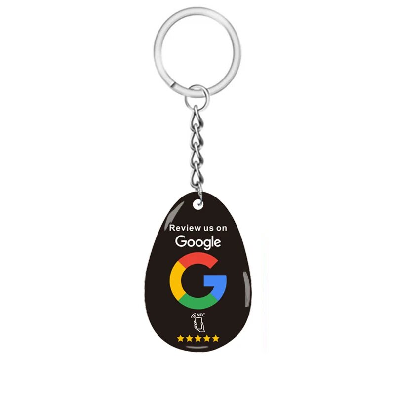 Черный брелок для ключей с Google отзывами