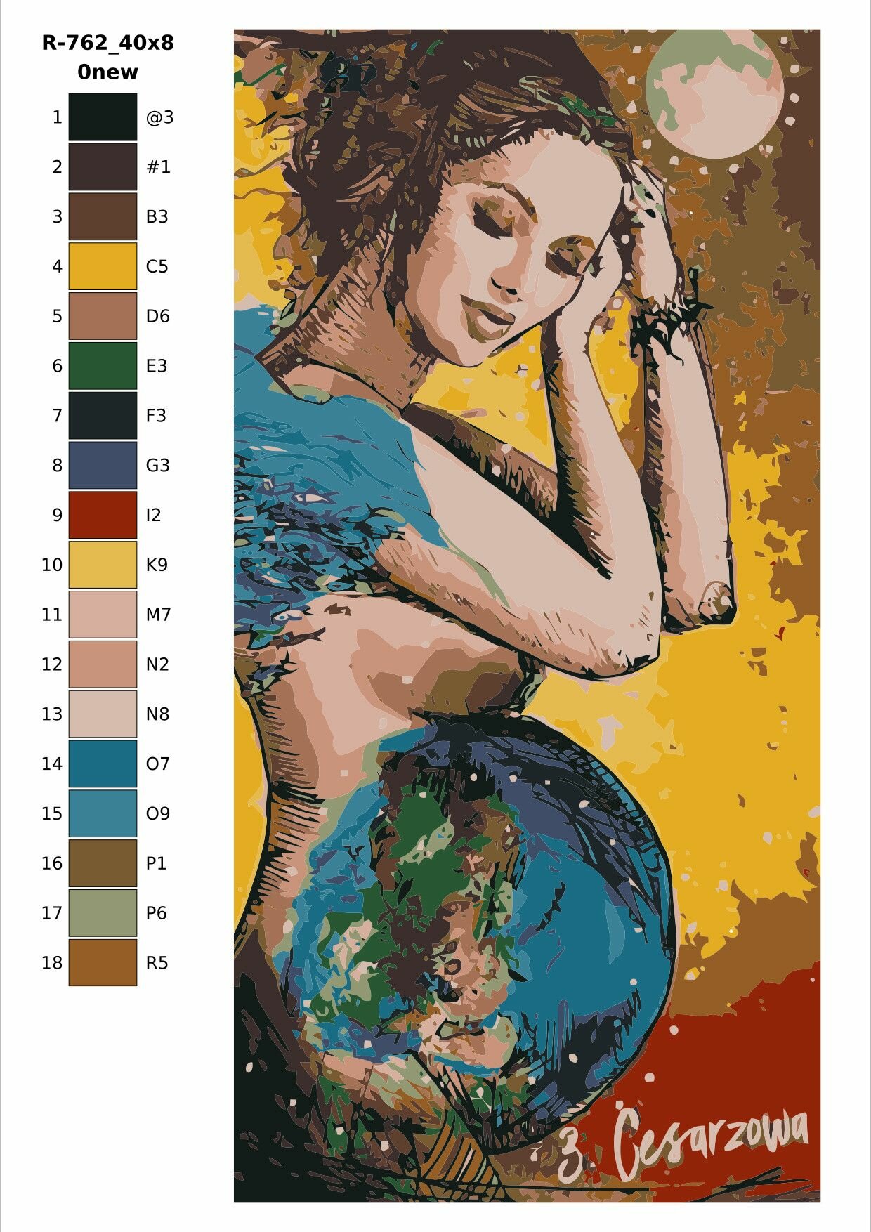 Картина по номерам R-762 "Таро карта - Императрица" 40x80 см