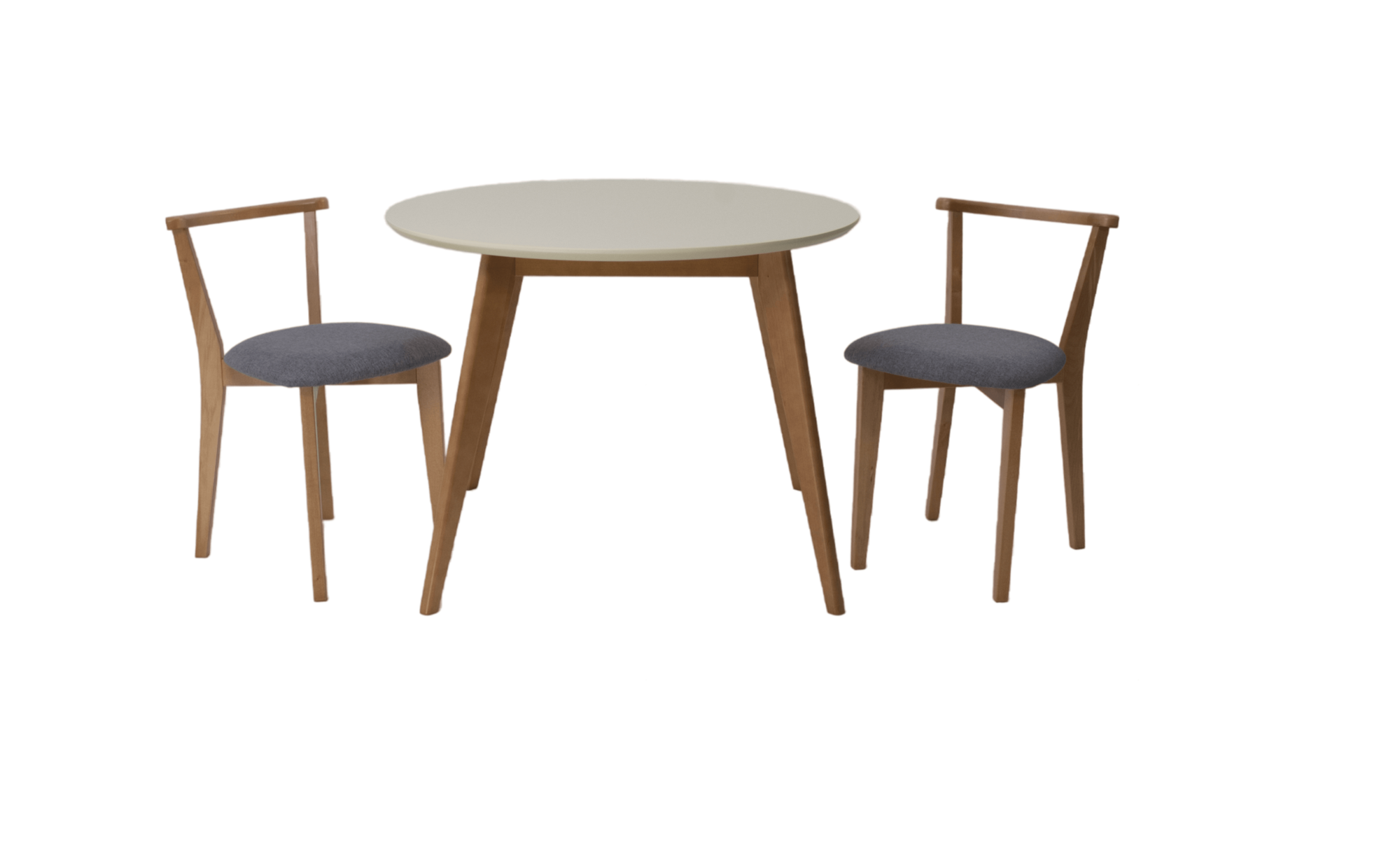 Стол ZiP-mebel Сканди К 100 со стульями Франк Натур/Рогожка Серый