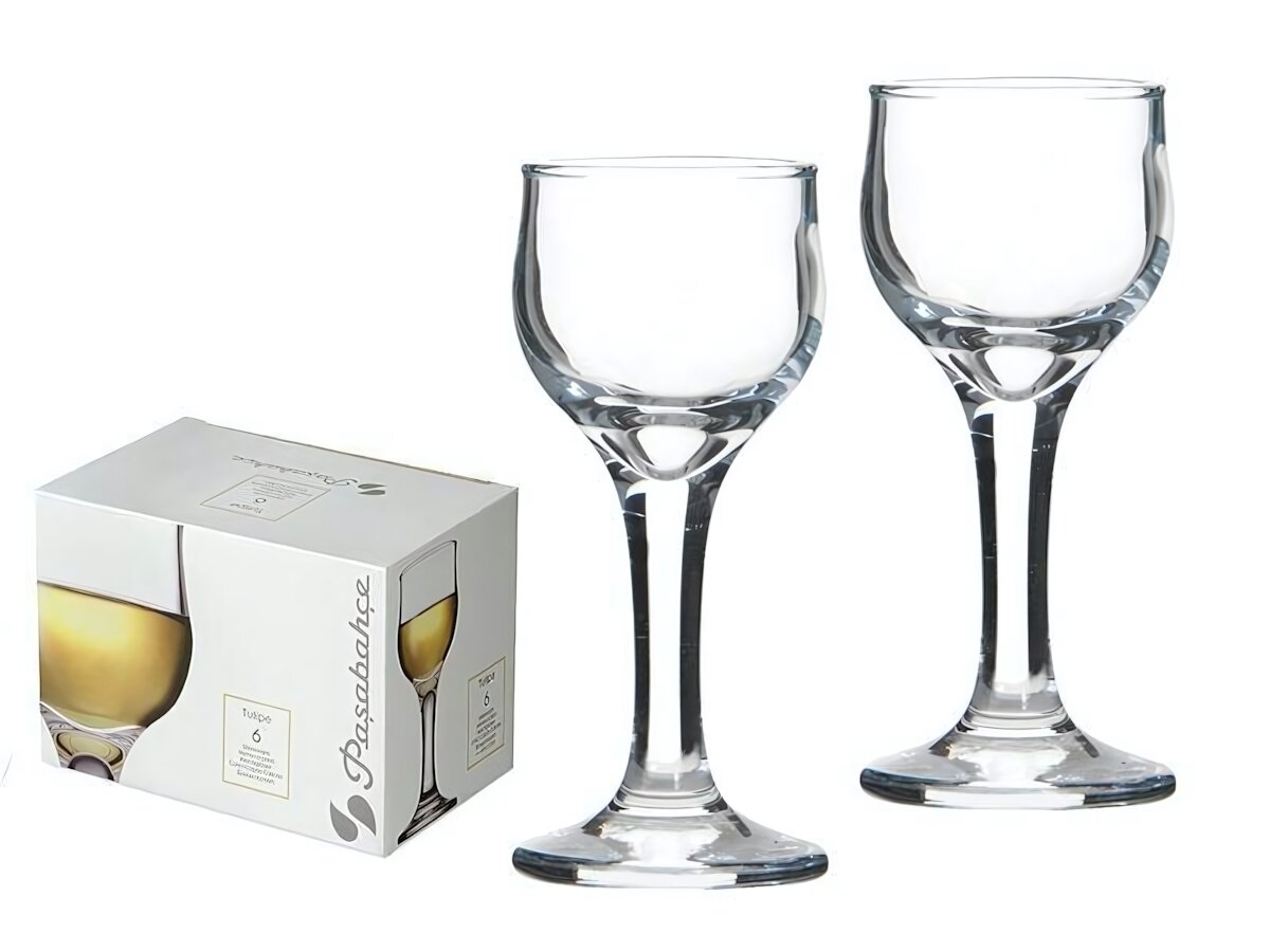 Рюмки для ликера Pasabahce «Tulipe» 6шт 55мл стекло, прозрачные, элегантные