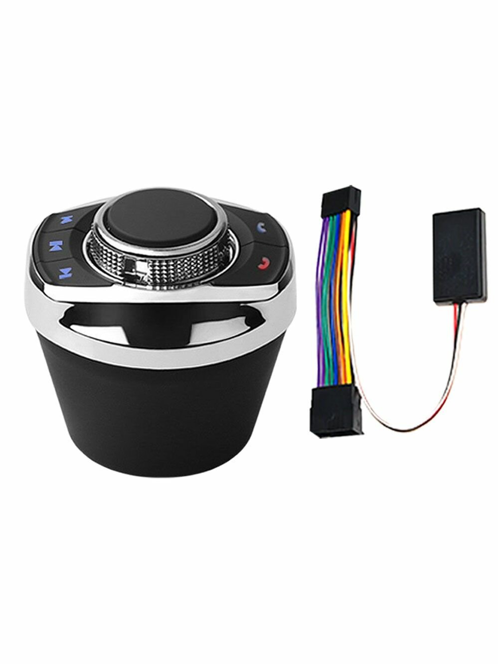 Кнопки на руль для магнитолы андроид, Pin-to-Pin, тип чашки, c подсветкой, 8 пуговиц, черный