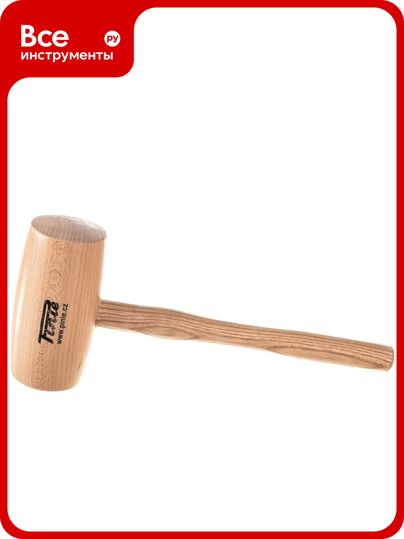 Деревянная круглая киянка PINIE 70х140 мм 53-2, высушенного бука