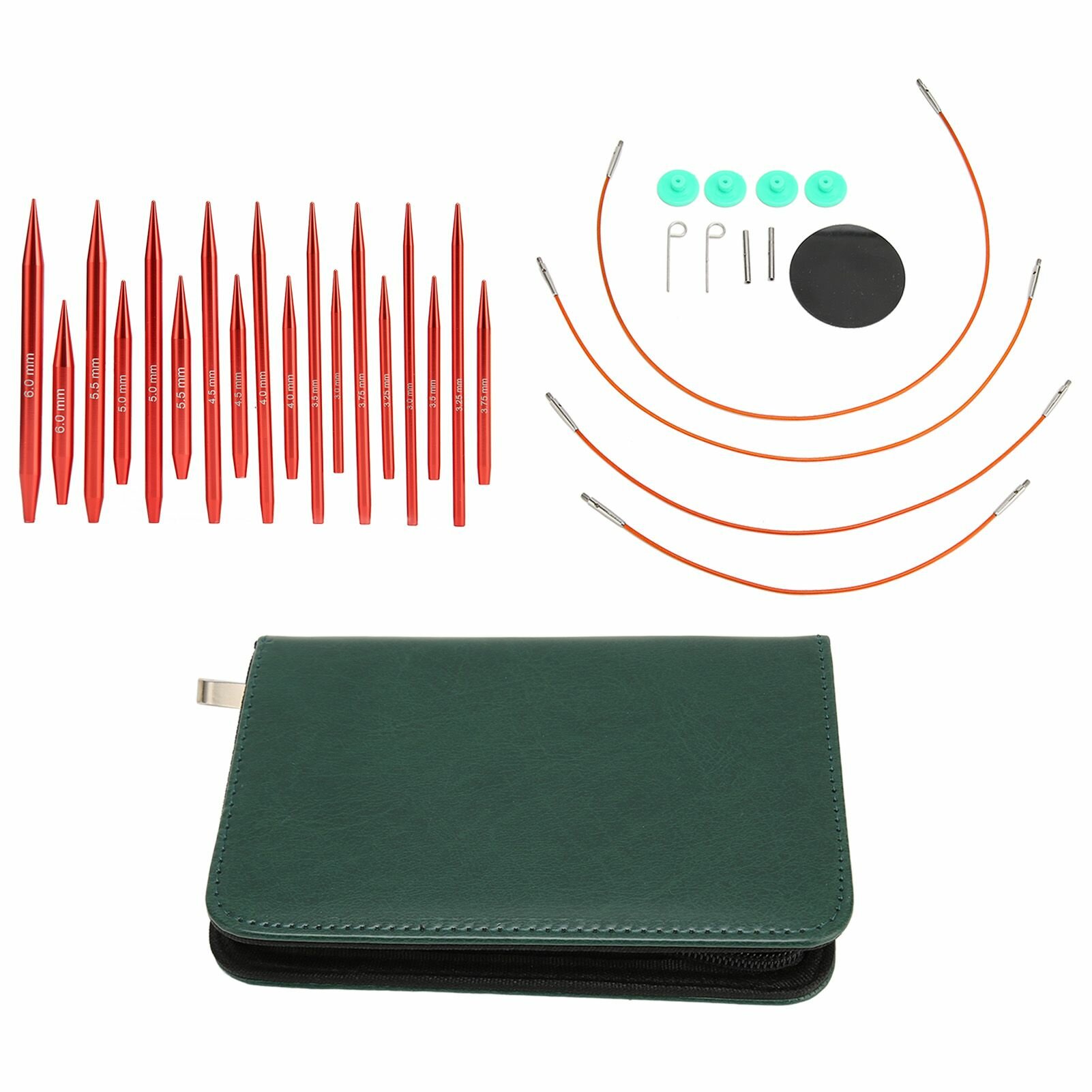 Круглые иглы, сменный дизайн, размер, алюминий, нержавеющая сталь, съемная вязальная игла из искусственной кожи для домашнего использования