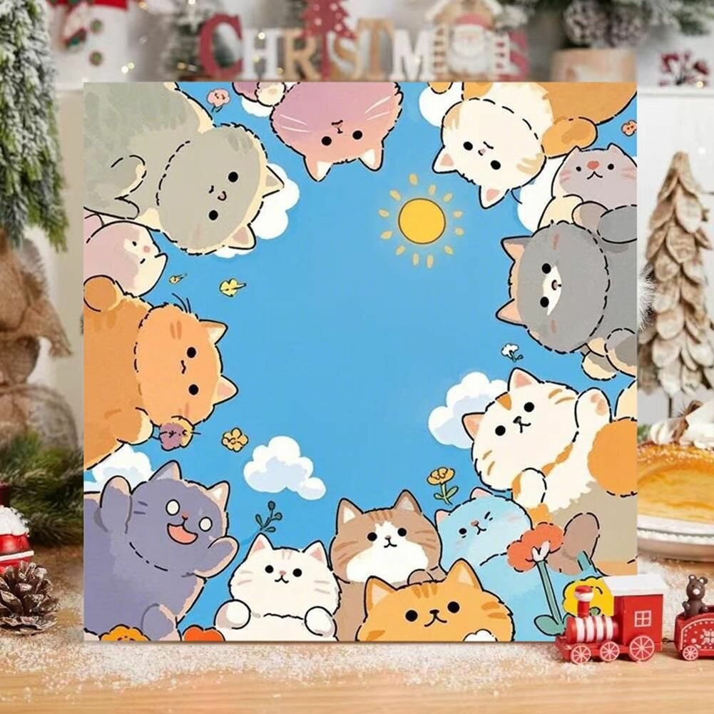 Картина по номерам на холсте с подрамником 20х20, Рождественские подарки для друзей