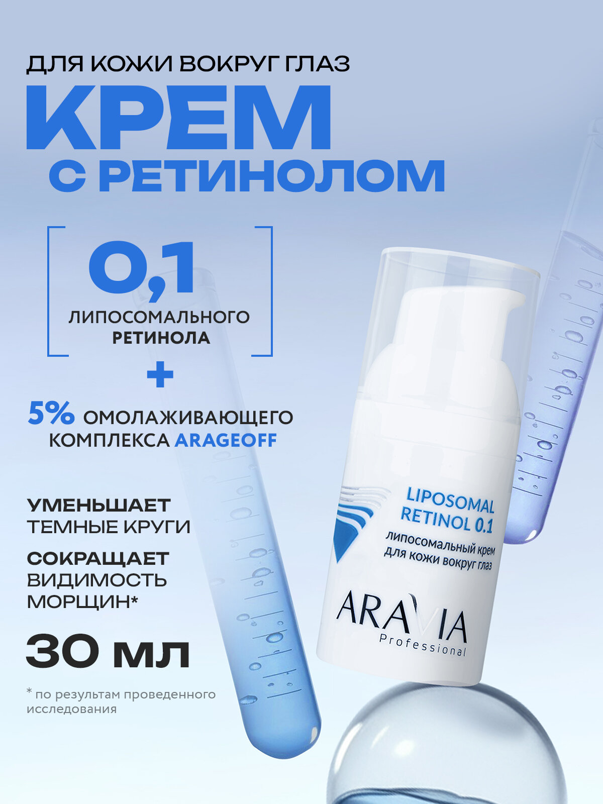 ARAVIA Липосомальный крем для кожи вокруг глаз RETINOL 0.1, 30 мл