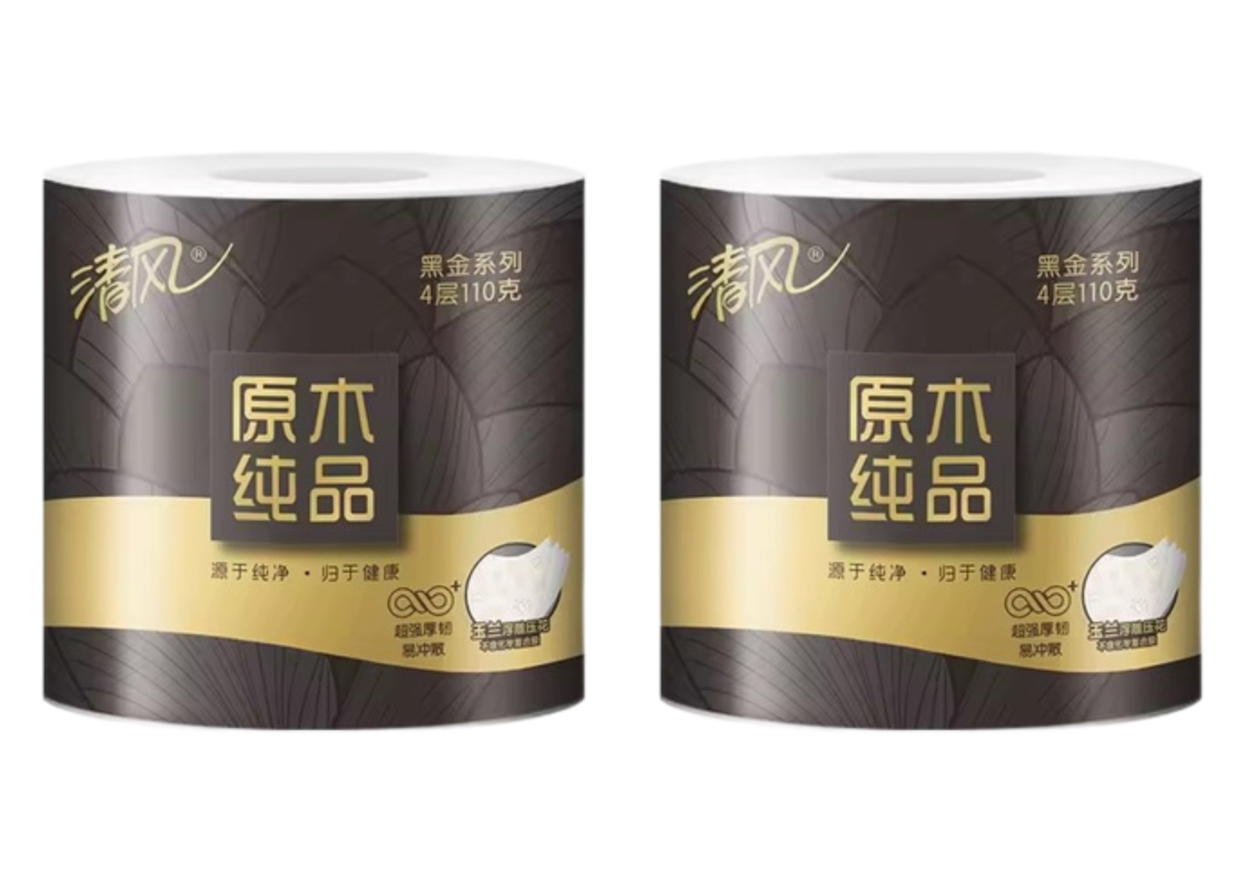 Туалетная бумага Gold Hong Ye Paper Breeze Rich Lux, четырёхслойная, с тиснёным рисунком, 15м, 2 рулона