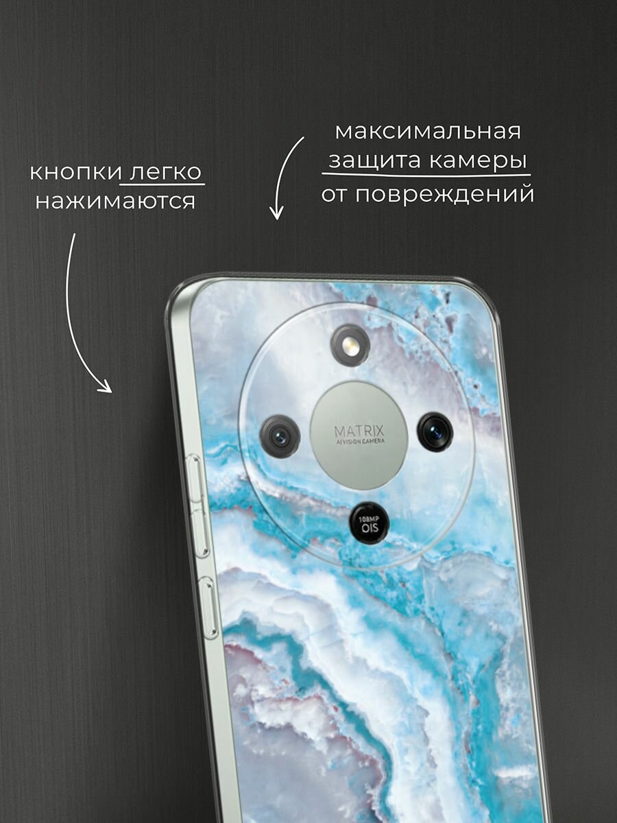 Чехол на Honor X9d / Хонор X9d с принтом Нежно-голубой мрамор — фото 1