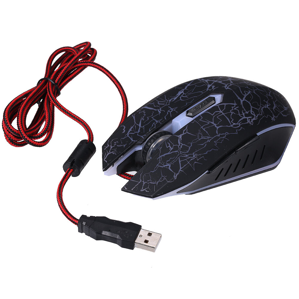 Геймерская проводная RGB эргономическая игра USB компьютерные мыши ПК ноутбук гейминг (черный), 6 кнопок, DPI 4-уровневый регулируемый максимум 2400DPI, материал кабеля нейлон, длина кабеля 1.4м/4.59фут, интерфейс USB 2.0, вес товара 124г/4.37унции, вес
