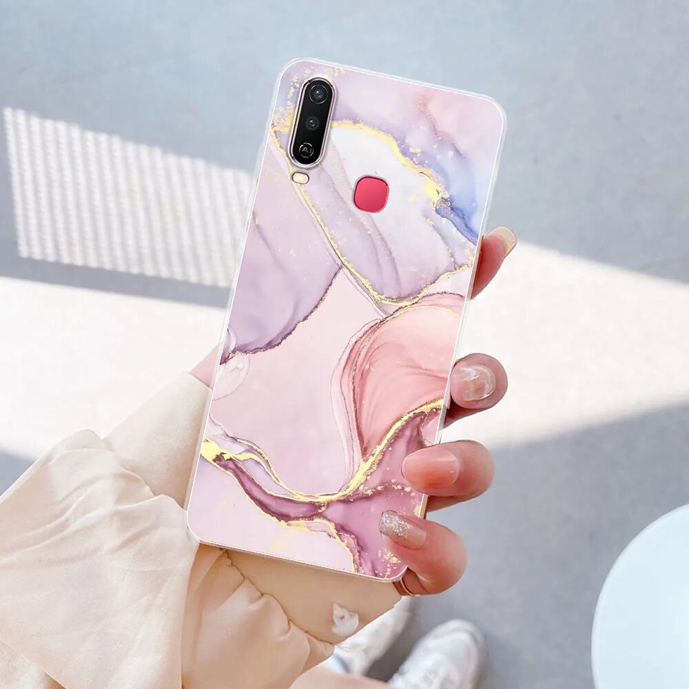 Чехол для Vivo 1904 Marble Clear, мягкий силиконовый чехол для телефона Vivo 1985, задняя крышка для Vivo 1984, чехол Funda Coque