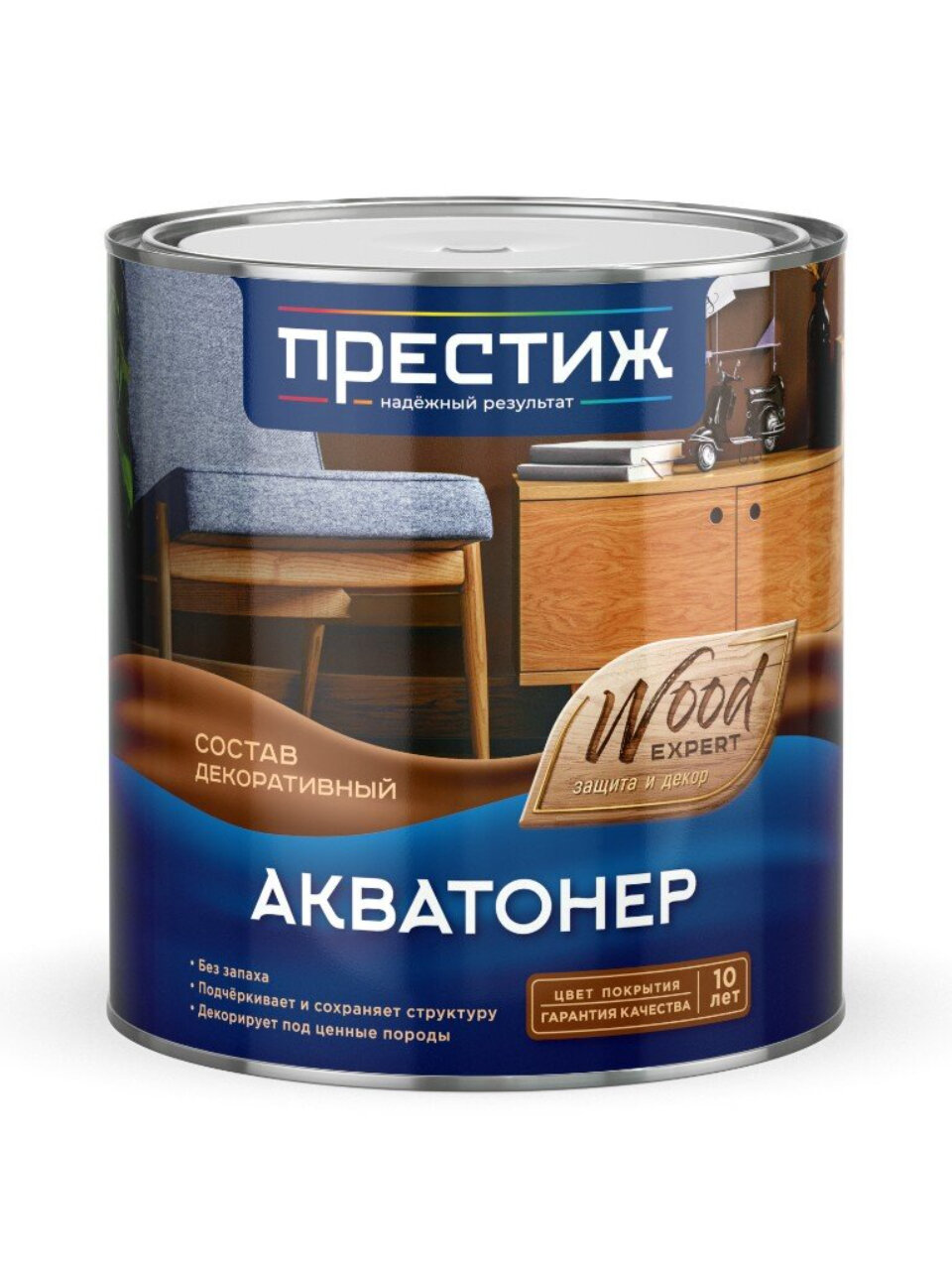 Пропитка Престиж, Акватонер, для внутренних работ, тик, 2.5 л