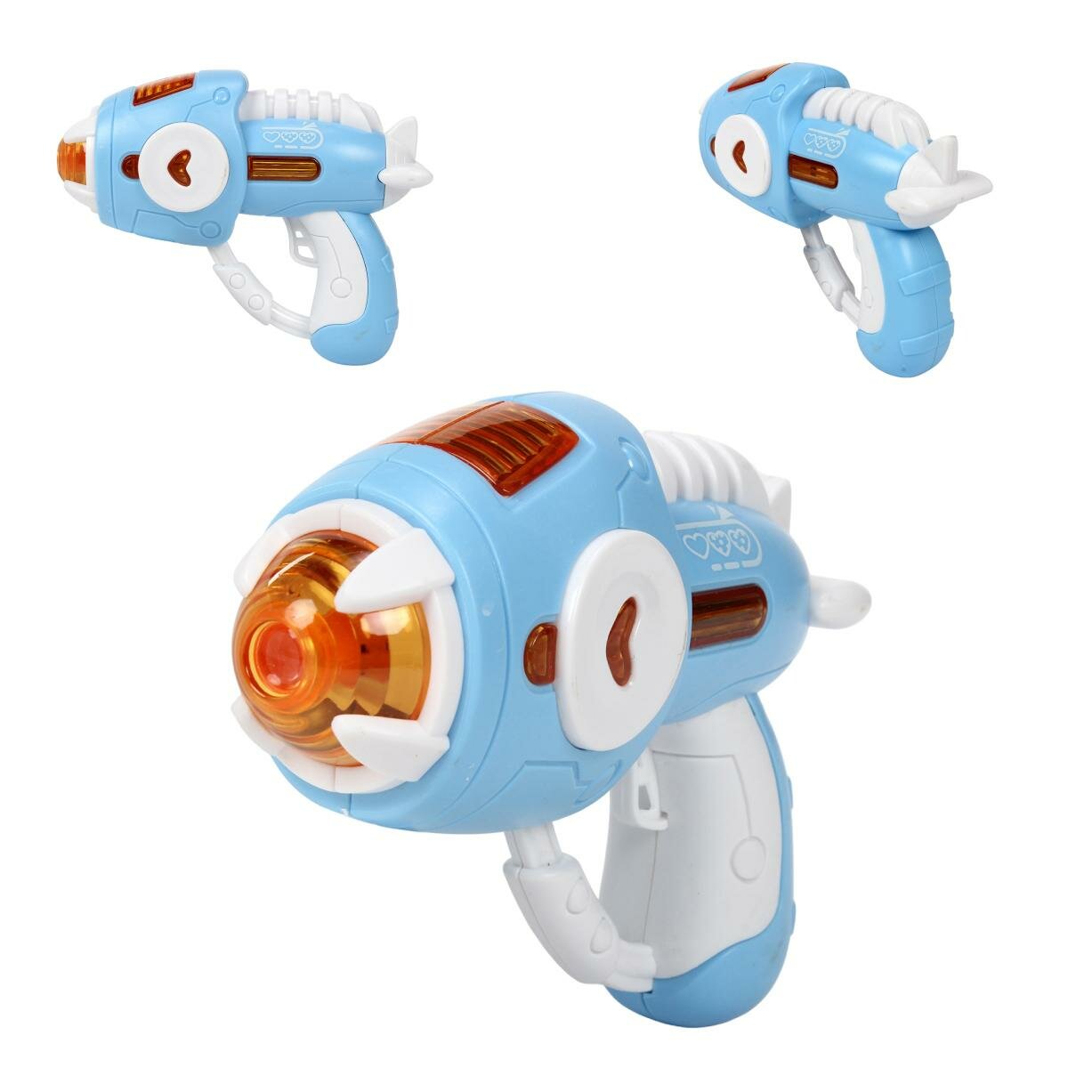 Пистолет-проектор игрушечный со световыми эффектами, пластик, 11,2 см, голубой/розовый/фиолетовый