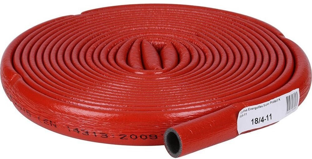 Теплоизоляция Energoflex "Super Protect", вспененный полиэтилен, для труб, красная, 18мм, рулон 11 м