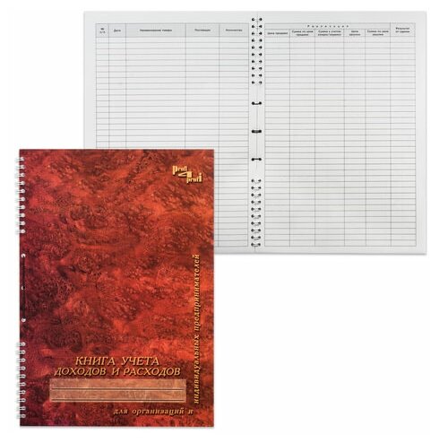 Книга учета доходов и расходов, 50 л, картон, на гребне, А4 (204х290 мм), 13с21-50 (цена за 1 ед. товара)