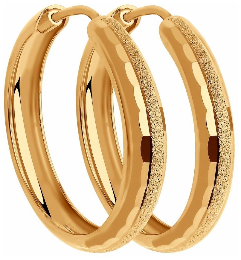 Серьги конго, красное золото, 585 проба