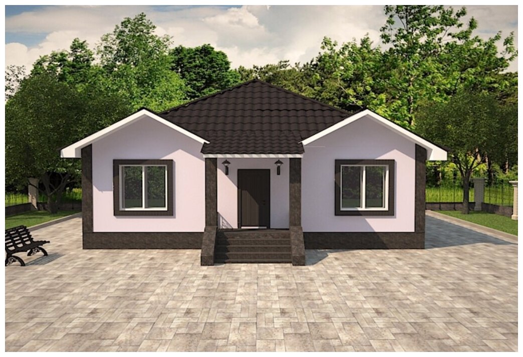 Проект дома для ипотеки и строительства 11-0012А (100,7 м2, 11,62*11,0 м, керамзитобетонный блок 390 мм, декоративная штукатурка)