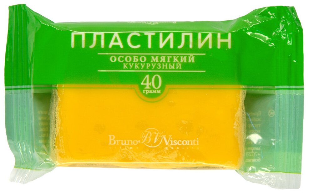 Пластилин кукурузный BrunoVisconti, (55 х 40 х 15 мм.), "Профессиональная серия" желтый, Арт : 34-0022/15