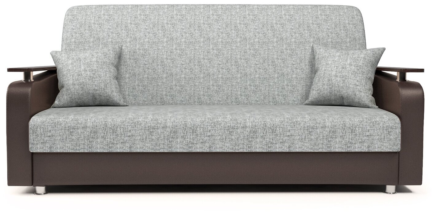 Диван-кровать книжка Мелодия ДП №1 140 шенилл серый и экокожа шоколад