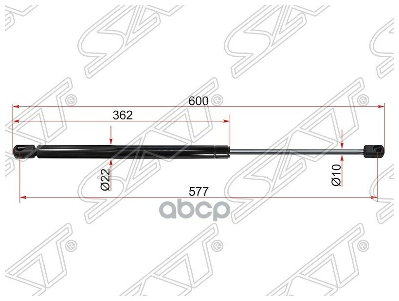 Амортизатор крышки багажника SsangYong Musso 93-05 (Справа=Слева) Sat арт. ST7148005030