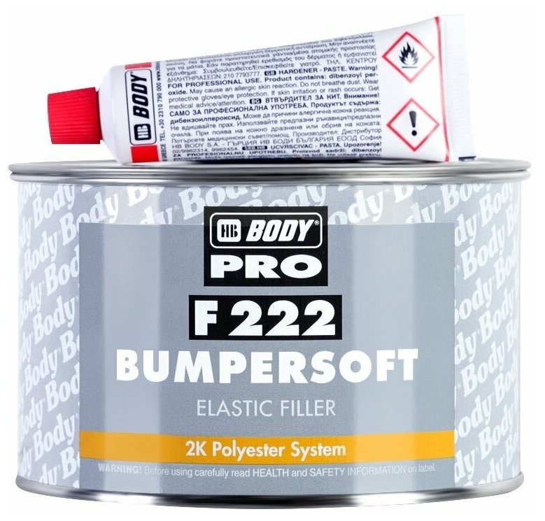 Комплект (шпатлевка, отвердитель) HB BODY PRO F222 Bampersoft 1 кг