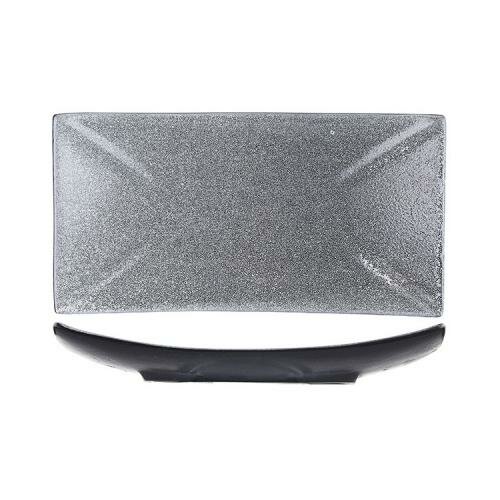 Блюдо для суши "Млечный путь", фарфор, длина 27, ширина 14см, белый, черный