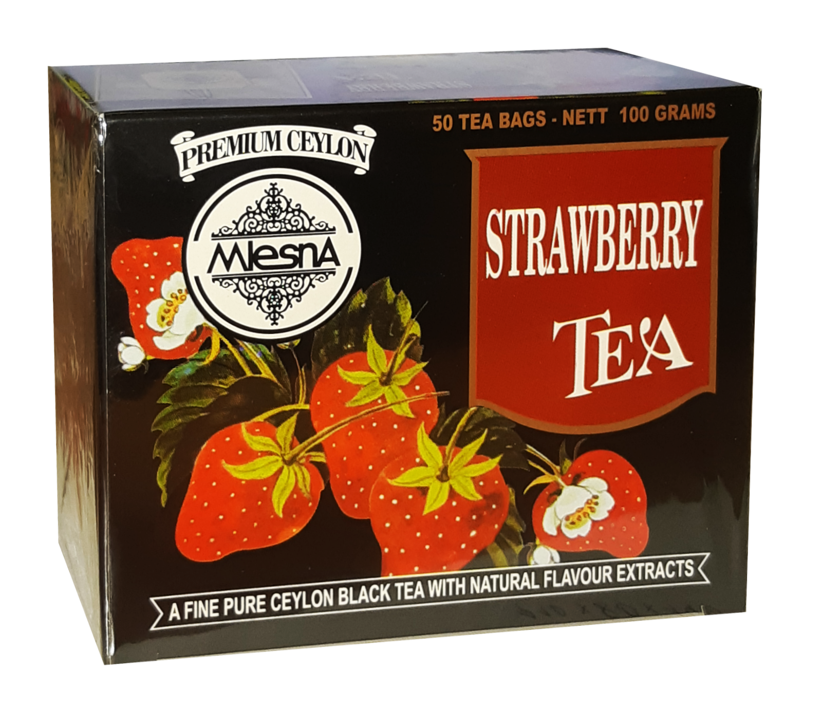 Чай черный Mlesna с ароматом клубники в пакетиках, 50шт. * 2гр.