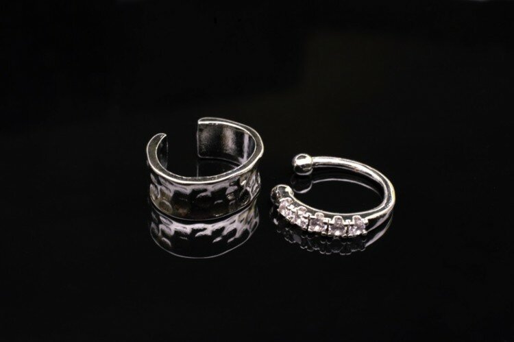 Серьги каффы, фианит