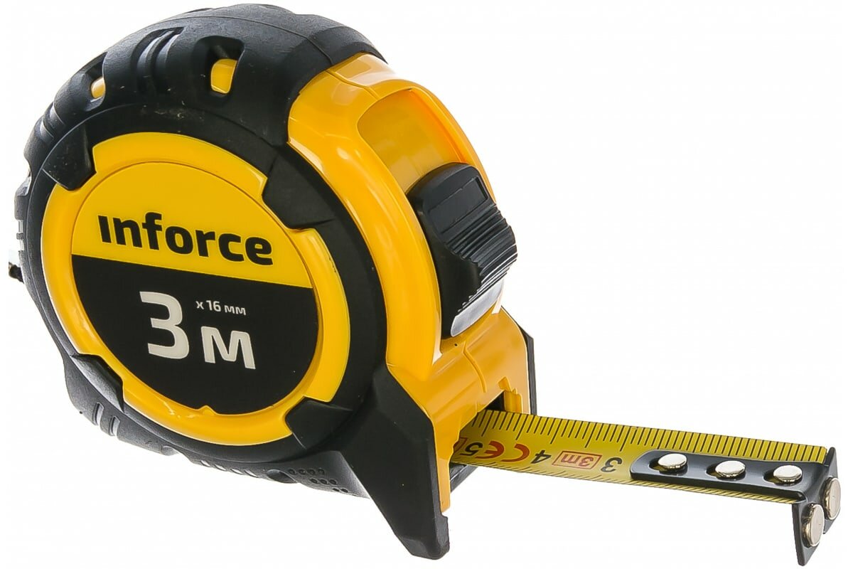 Inforce Рулетка компактная 3Х16, 06-11-72, измерительный инструмент для точных замеров