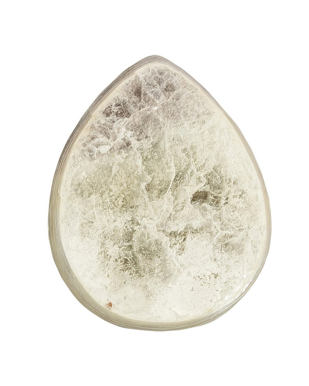 Кабошон из лепидолита, размер 40х32х2 мм, вес 7 грамм, слюда лепидолита с мусковитом