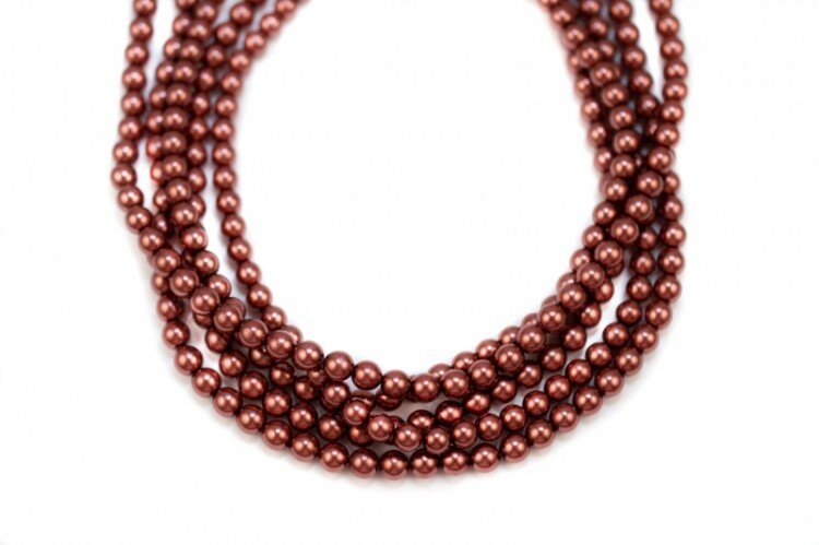 Жемчуг Preciosa, цвет 70010 коричневый, 6мм, 10шт