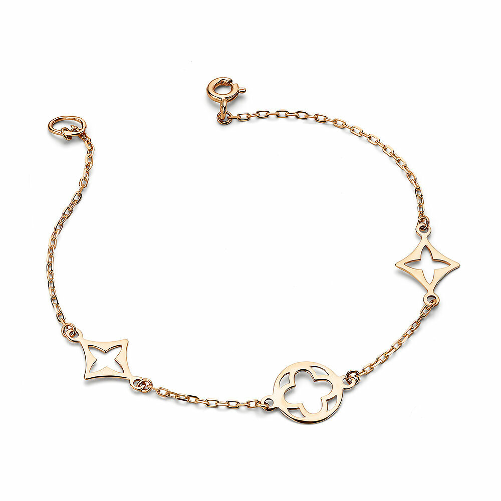 Браслет, красное золото, 585 проба