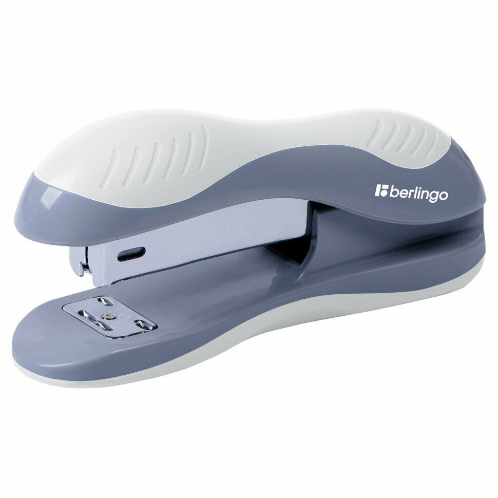 Степлер №24/6, 26/6 Berlingo "Office Soft" до 25л, пластиковый корпус, белый, 311028
